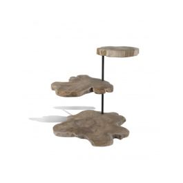 Handcrafted Teak Wood 3-Tier Stand - Unique & Eco-Friendly